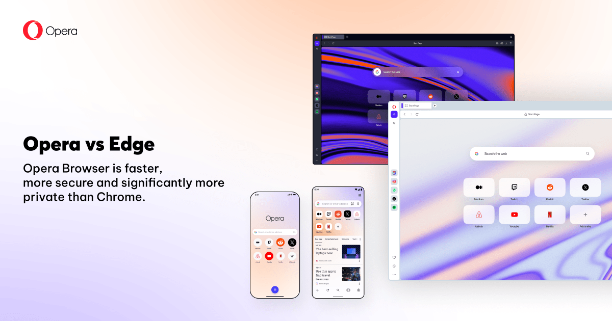Comparatif Opera vs Edge | Choisir le meilleur navigateur | Opera