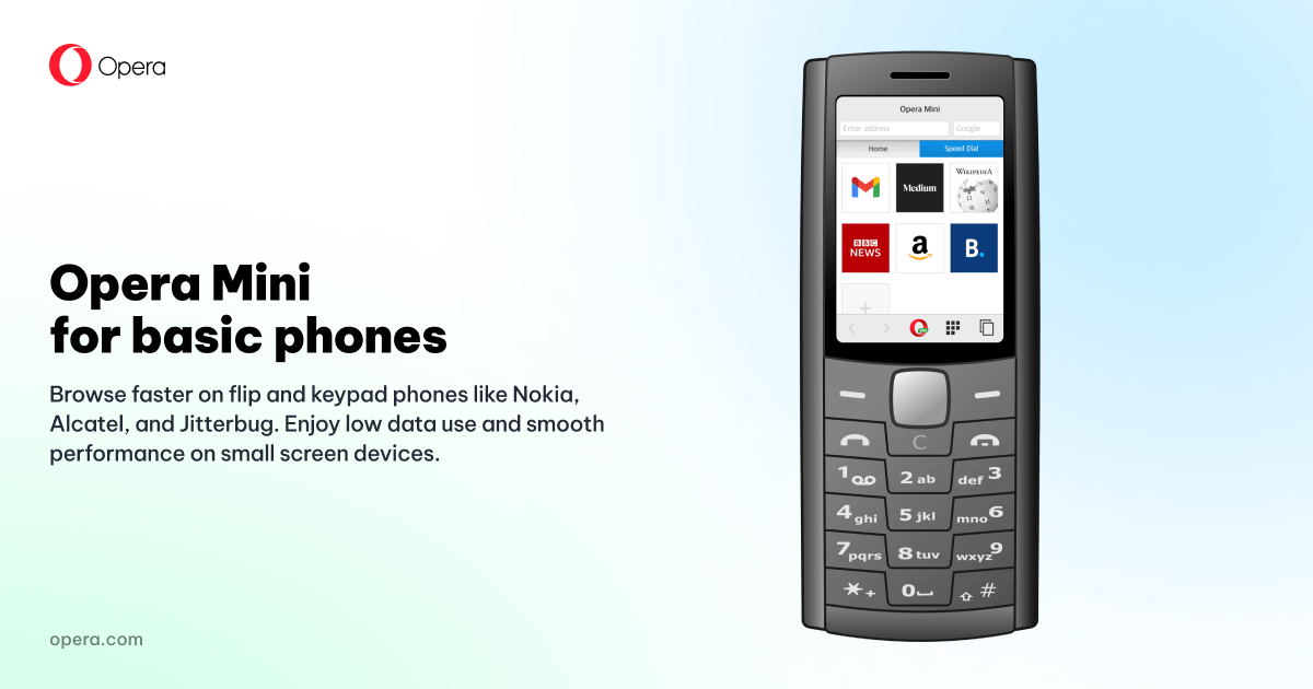 Opera para teléfonos básicos | Navegador ligero y confiable para ...
