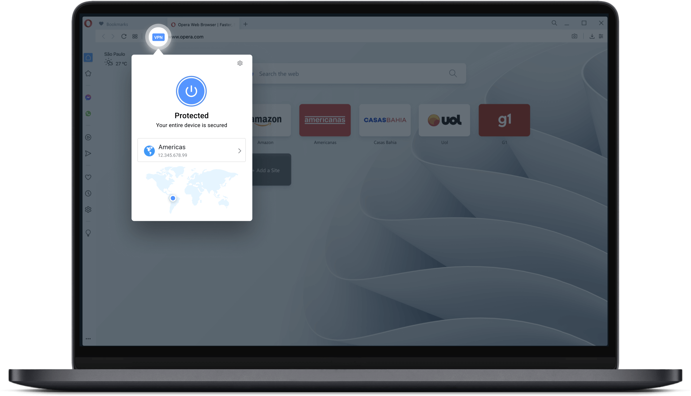 VPN gratuita | Navegador com VPN integrada | Baixar | Opera