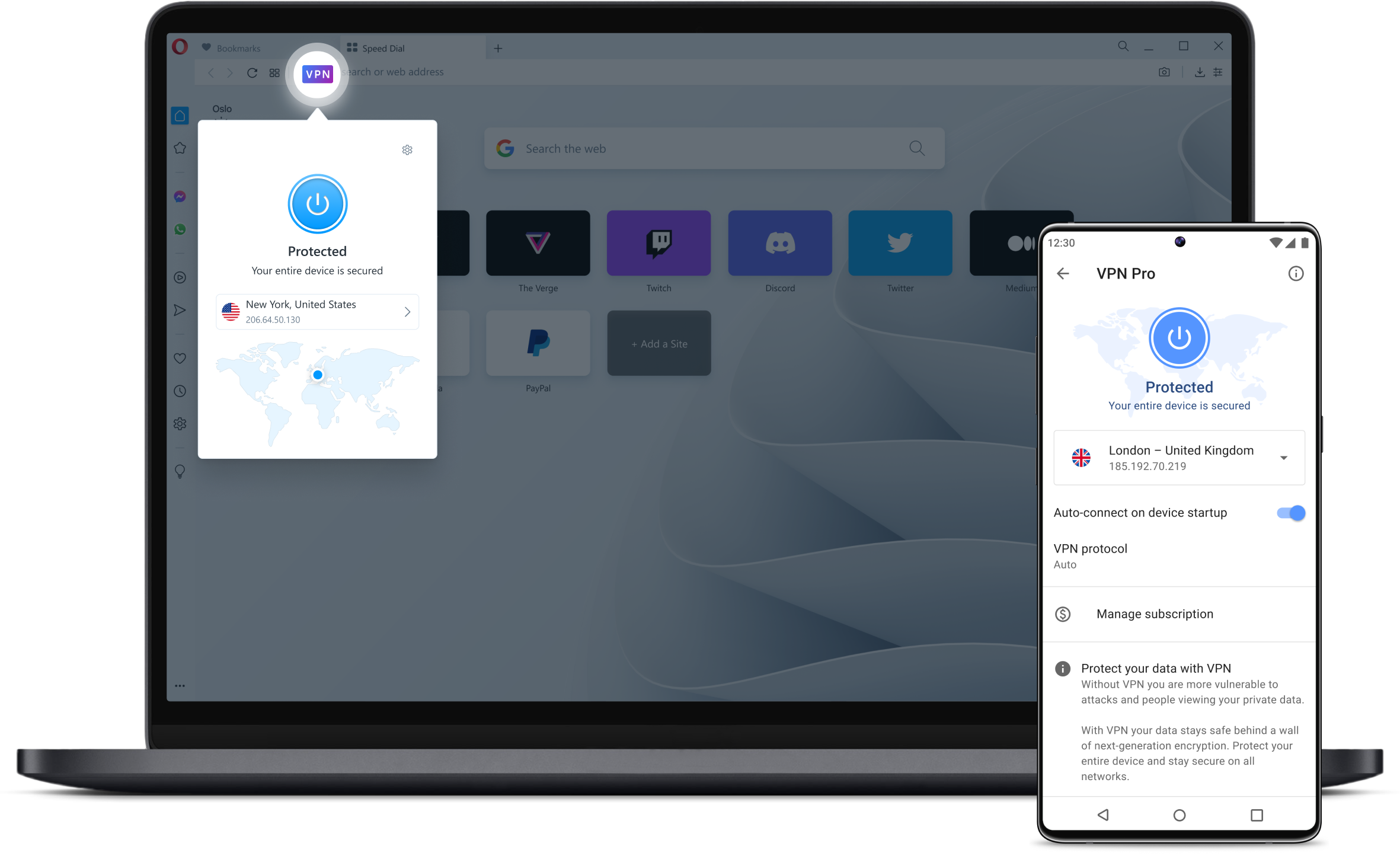 Opera VPN PRO | VPN features | Opera