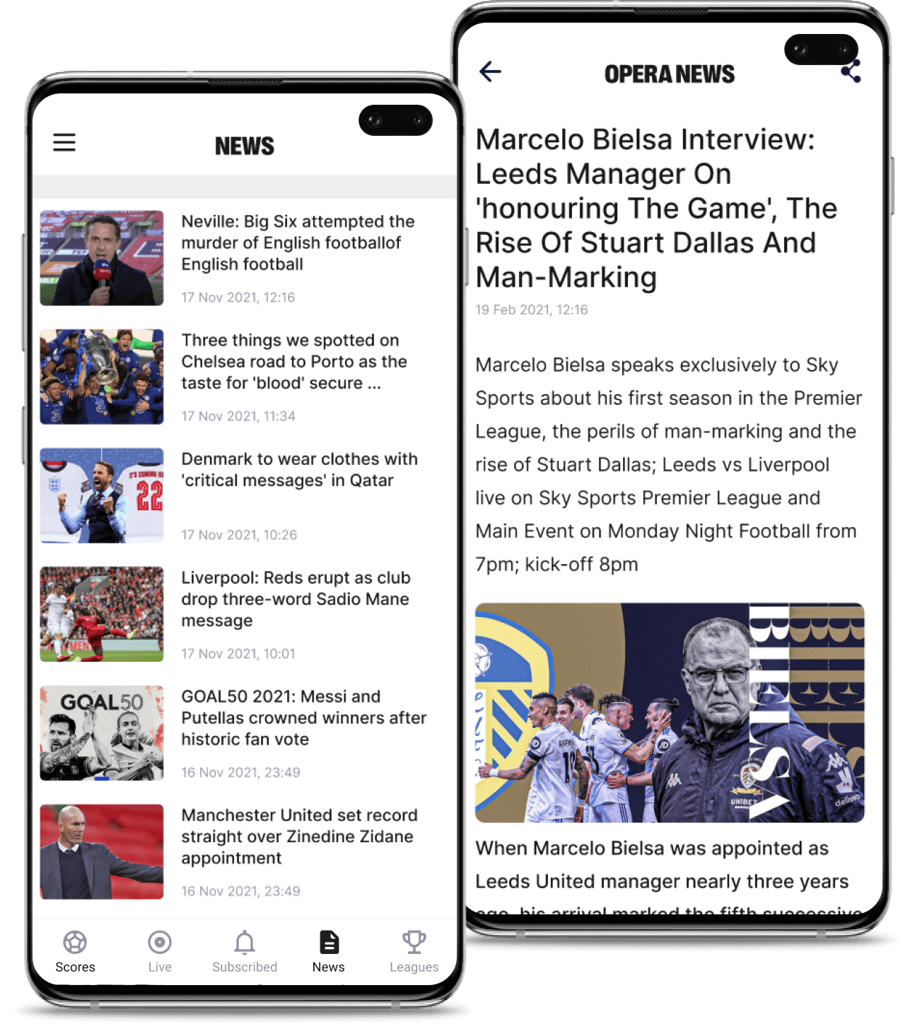 Apex Football App | Live Scores & News | Opera