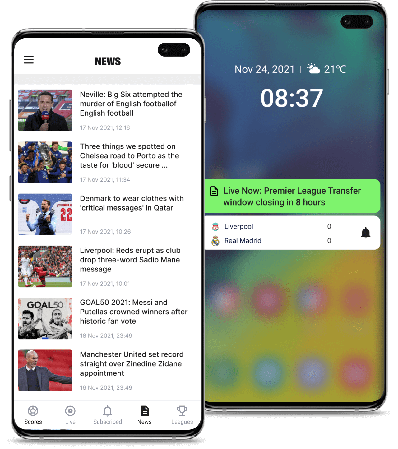 Apex Football App | Live Scores & News | Opera