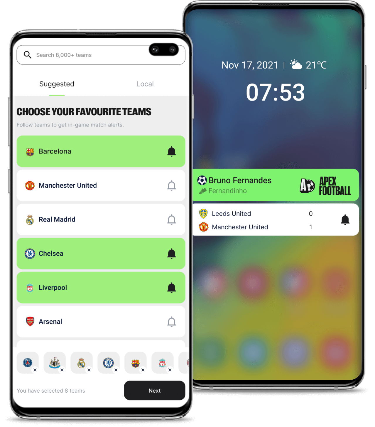 Apex Football App | Live Scores & News | Opera