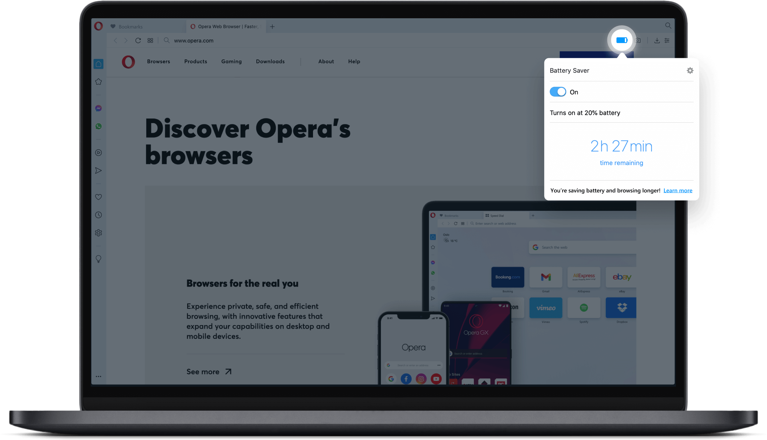 Battery saver | Browser with a power saving mode | Opera Browser