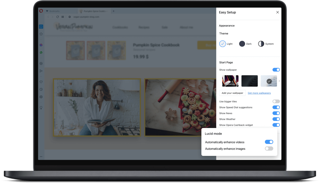 Lucid Mode | Free video enhancer | Opera Browser
