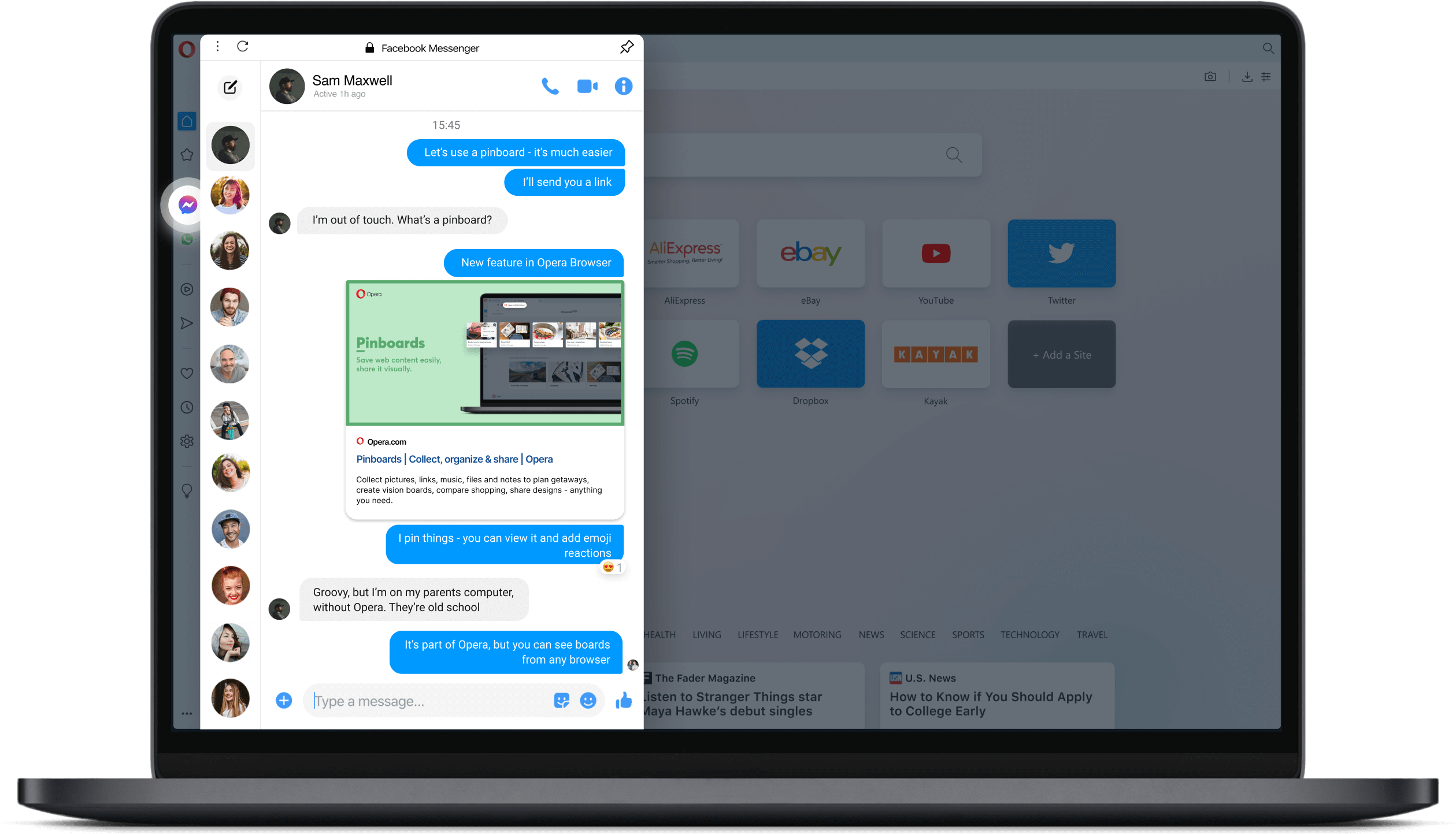 Integrated Messengers | WhatsApp, Facebook Messenger, VKontakte | Opera ...
