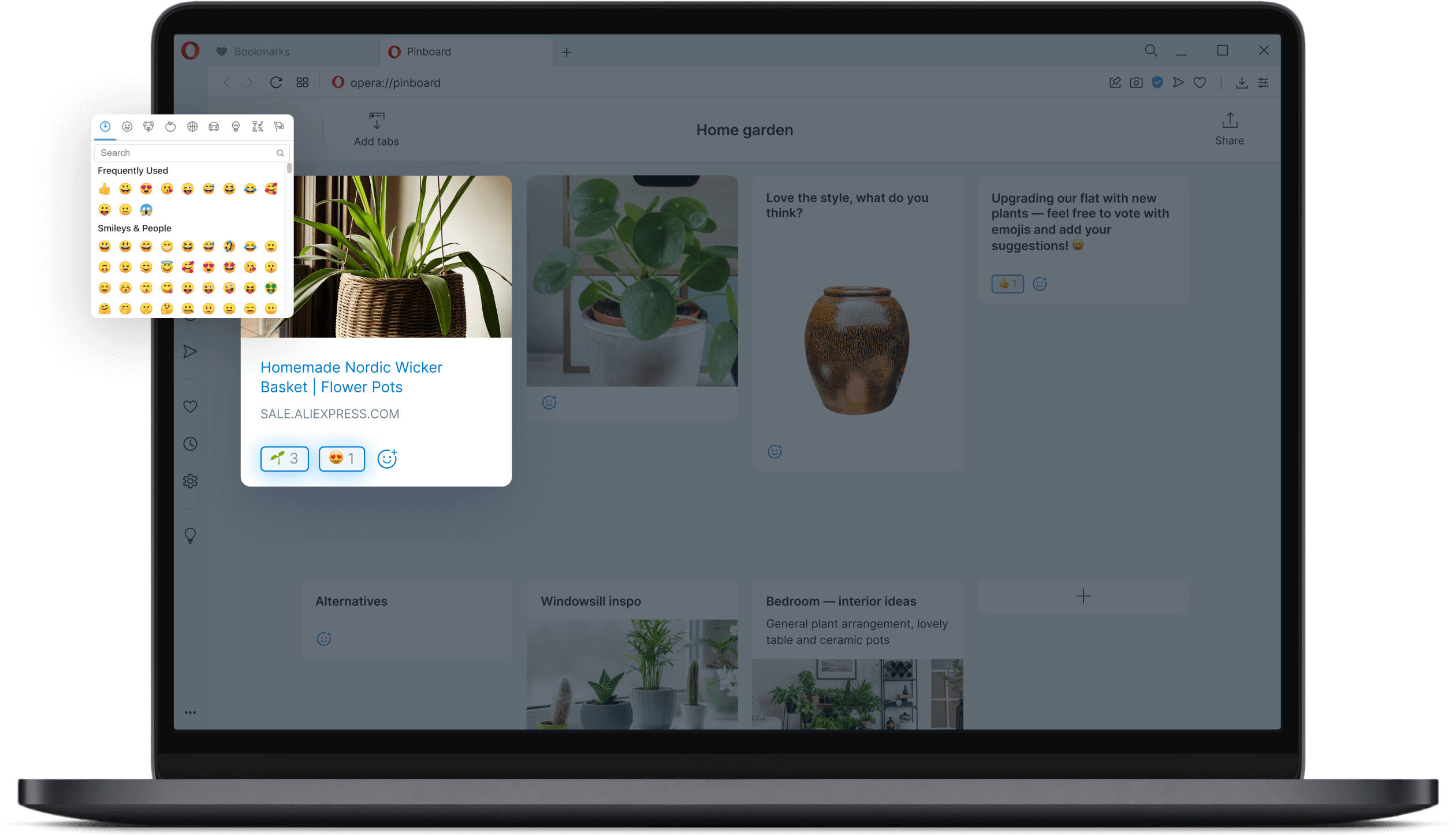 Pinboards | Collect, organize & share | Opera Browser