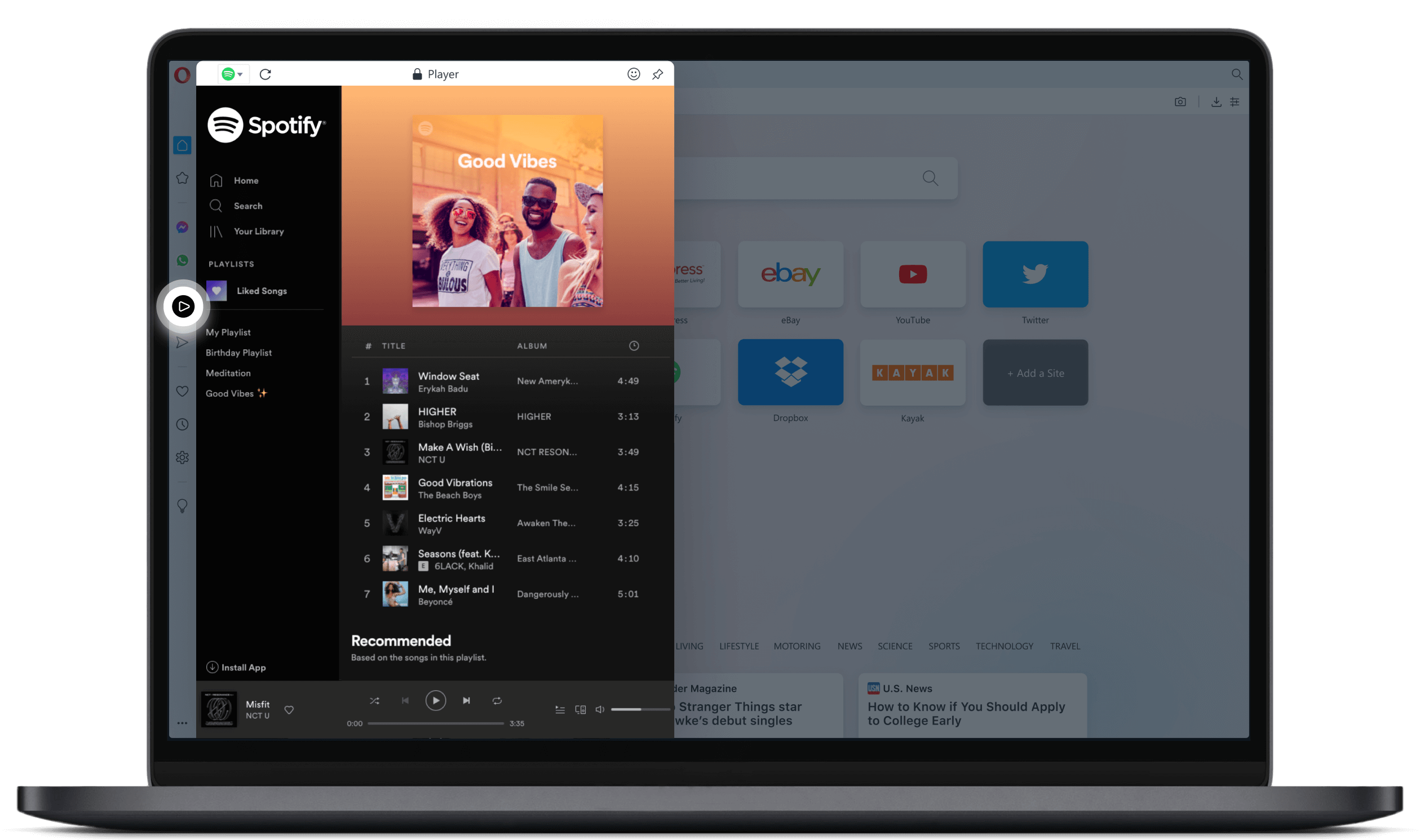 Player in Opera | Music player in your browser | Opera Browser