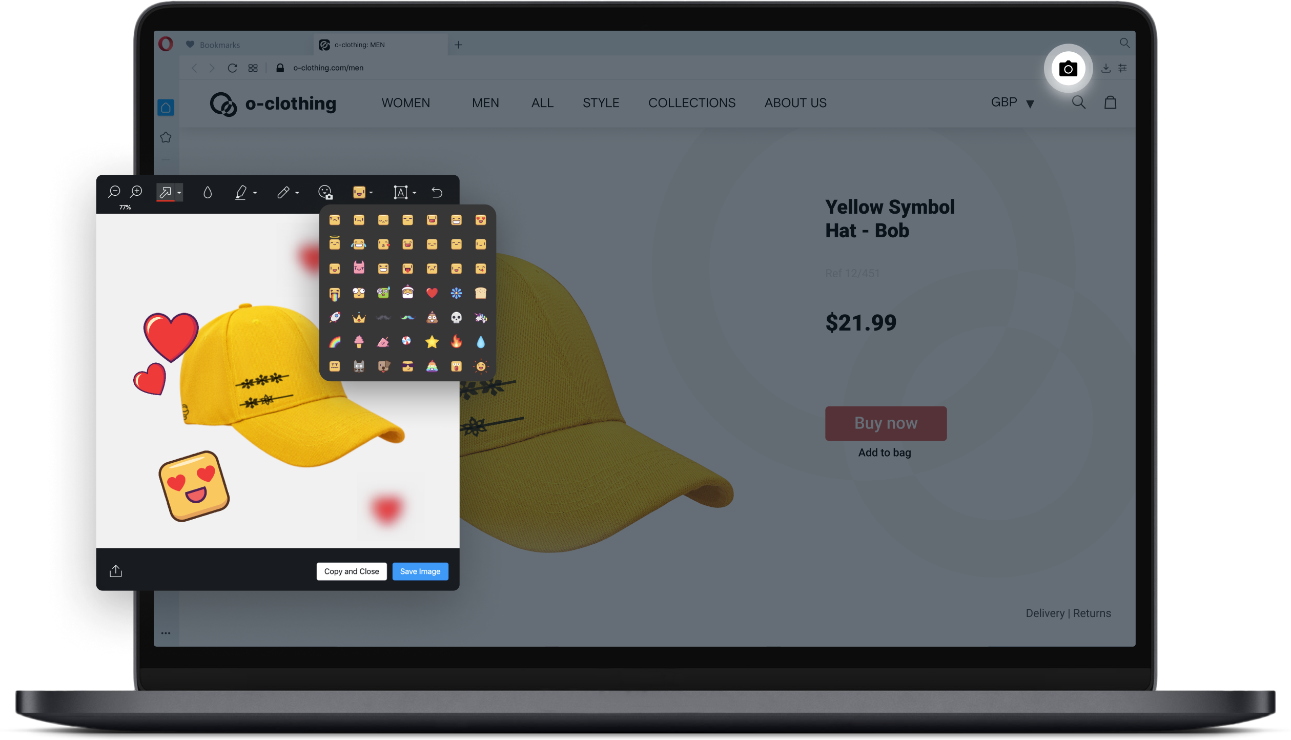 Browser with a built-in snapshot | Download here | Opera