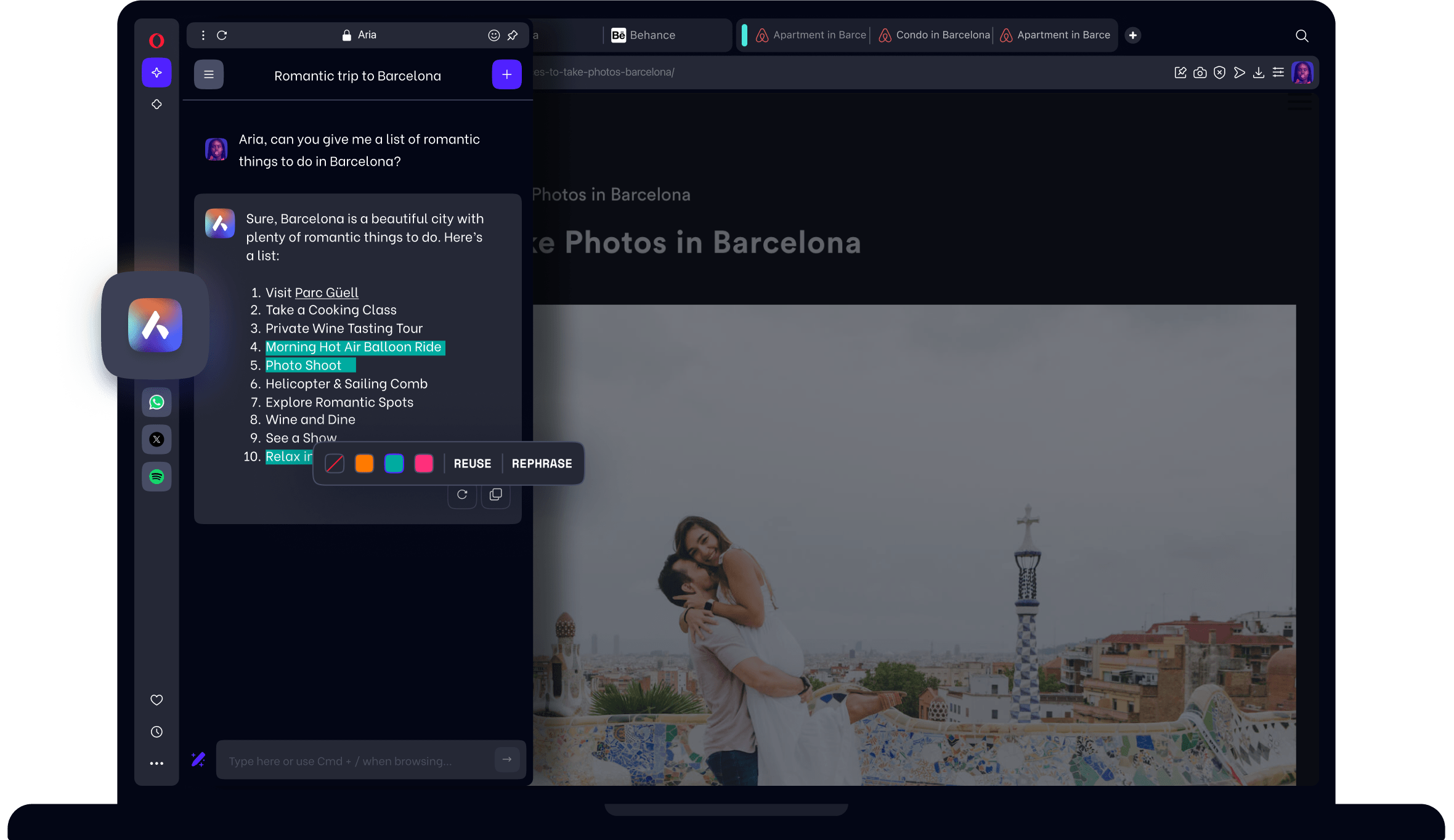 Aria browser AI | Free AI with real-time web access | Opera Browser
