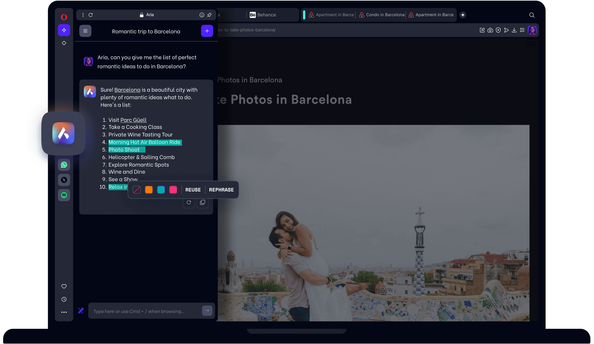 Aria browser AI | Free AI with real-time web access | Opera Browser
