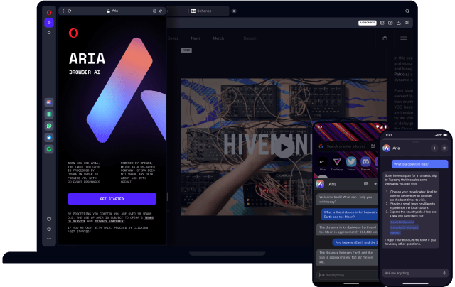 Aria browser AI | Free AI with real-time web access | Opera Browser