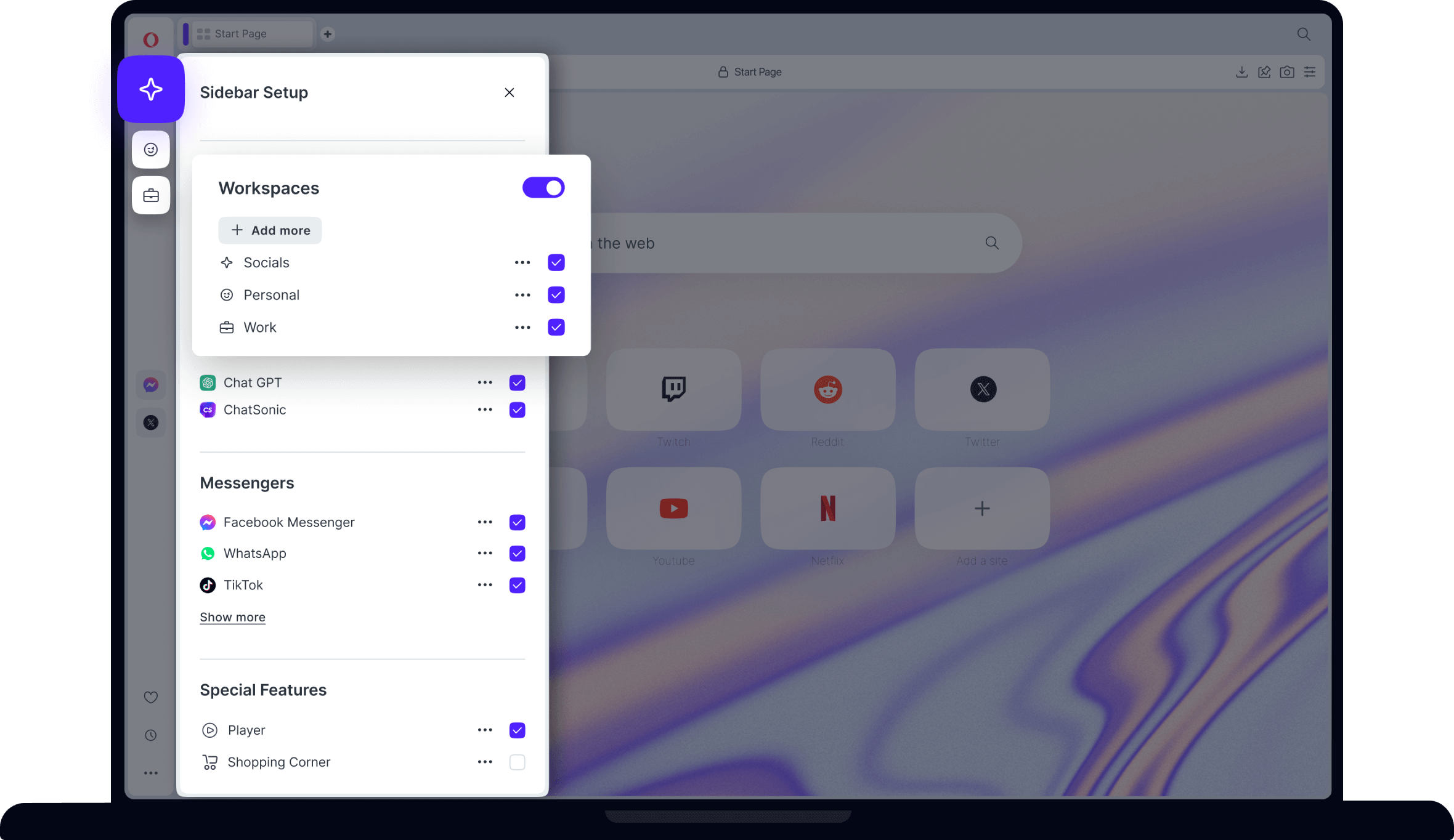 Workspaces | Tidy your browser with Opera | Opera Browser