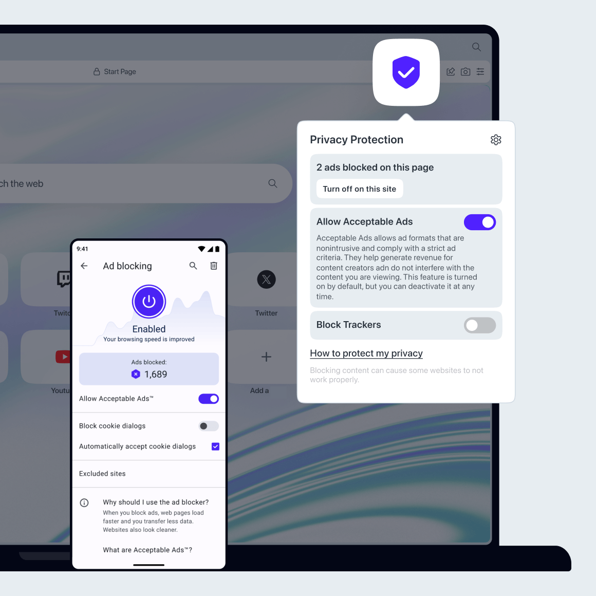 Ad blocker built into browser | Browse faster | Opera