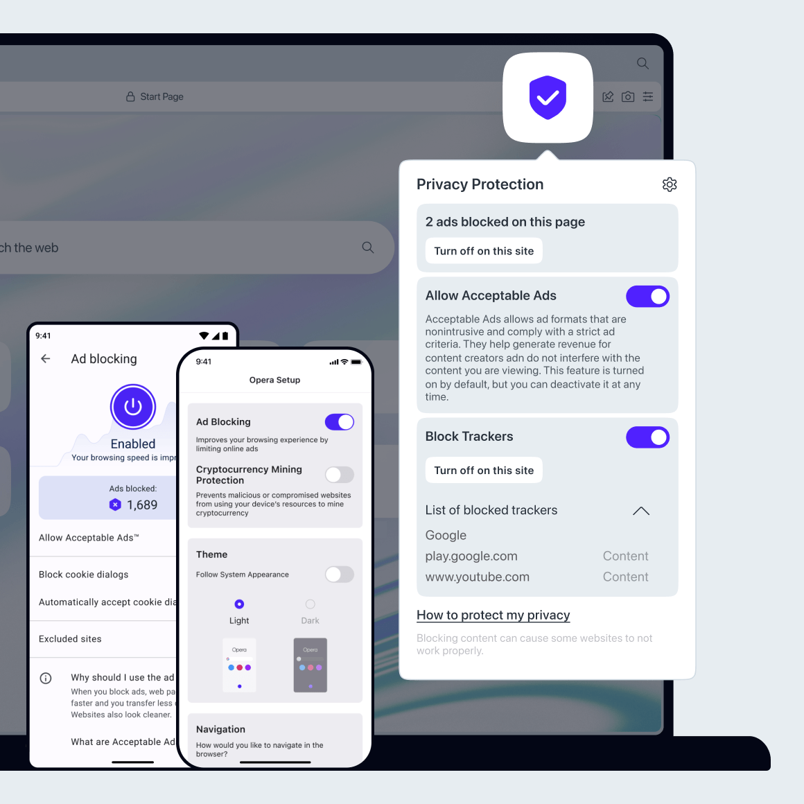 Ad Blocker im Browser integriert | Opera