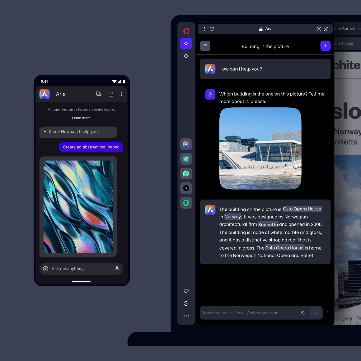 Aria browser AI | Free AI with real-time web access | Opera Browser