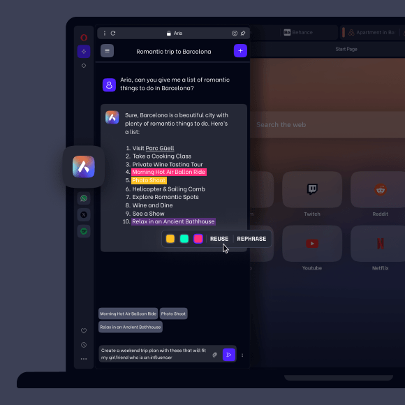 Browser AI | Chat and create with AI in Opera | Opera Browser