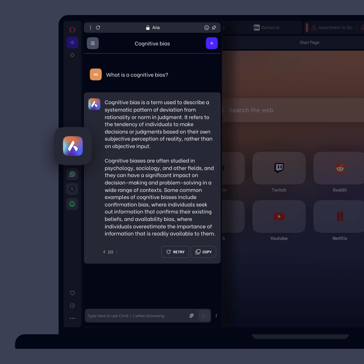 IA de navigateur | Discute et crée avec l'IA dans Opera | Navigateur Opera