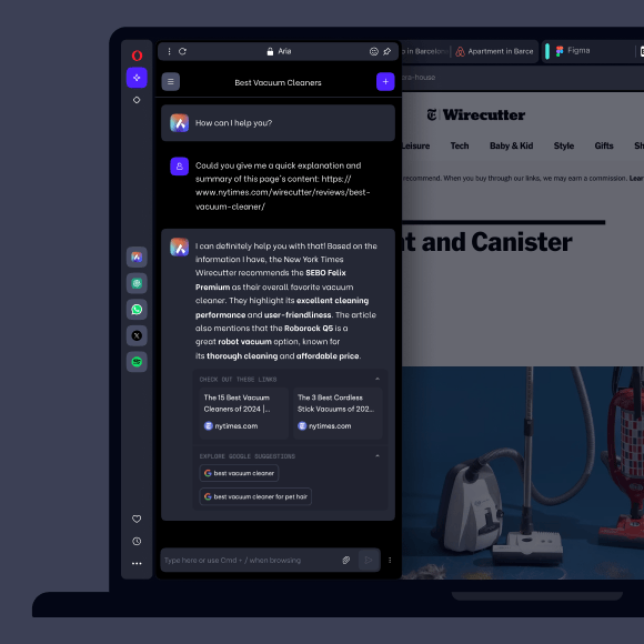 Browser AI | Chat and create with AI in Opera | Opera Browser