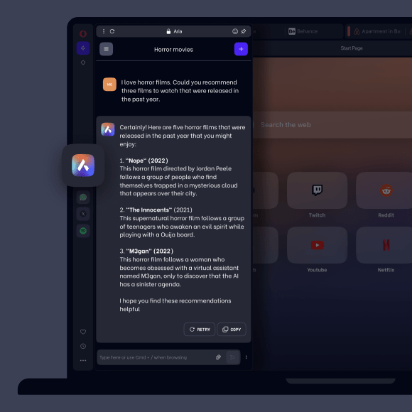 Browser AI | Chat and create with AI in Opera | Opera Browser