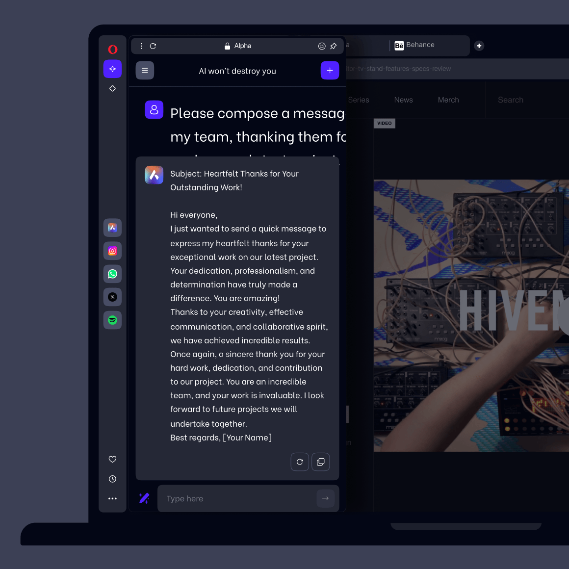 Aria browser AI | Free AI with real-time web access | Opera Browser