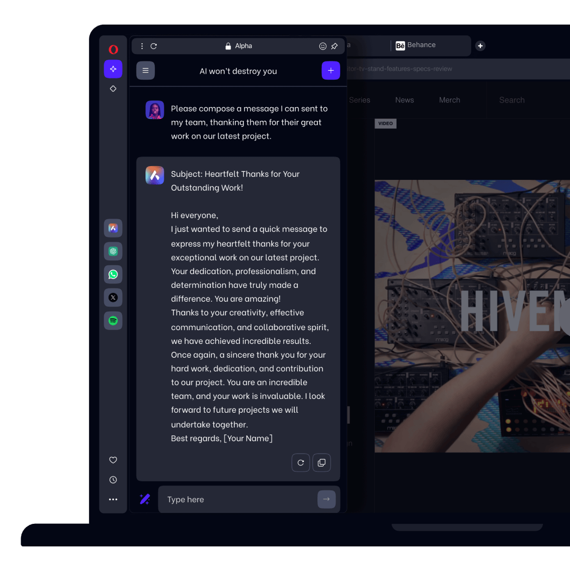 Aria browser AI | Free AI with real-time web access | Opera Browser