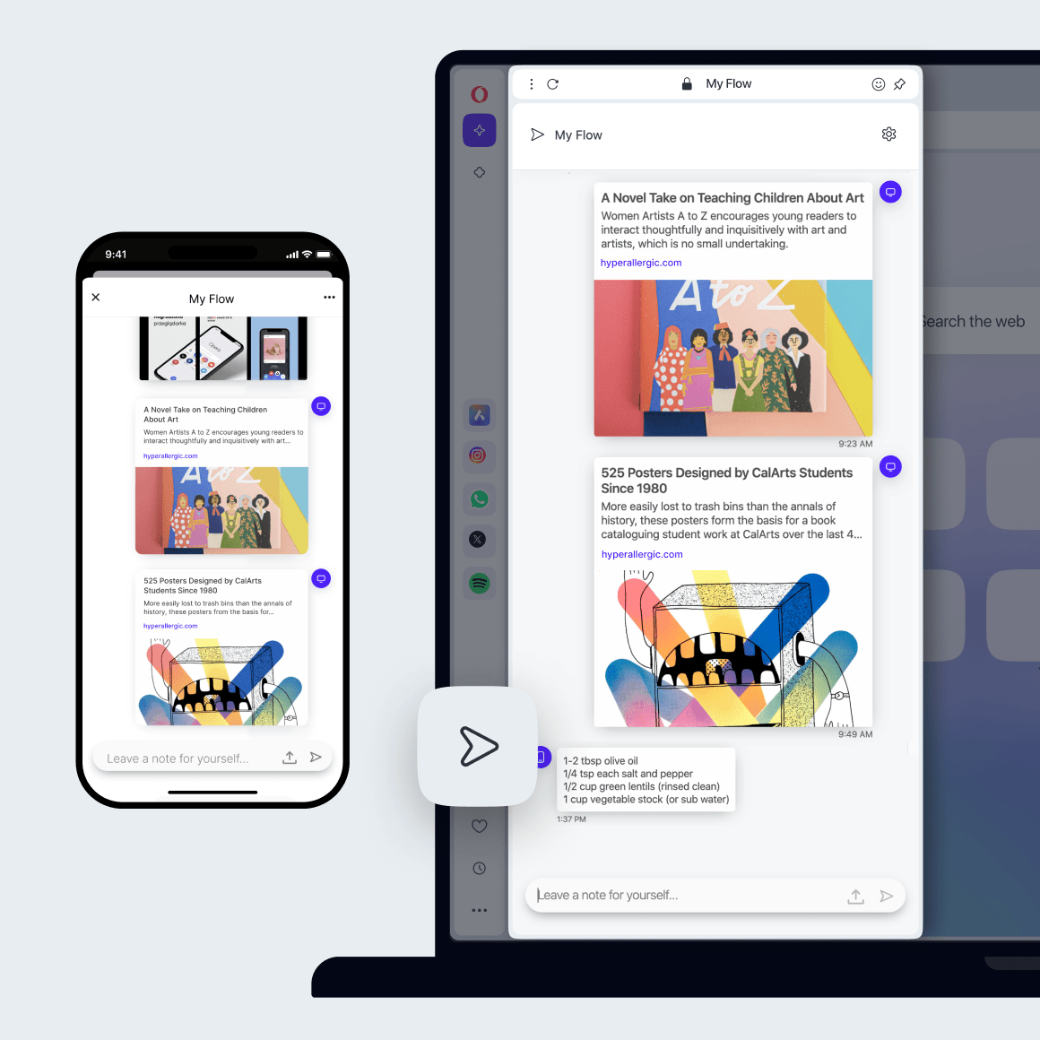 My Flow (Mi Flujo) | Enviar archivos entre dispositivos | Navegador Opera