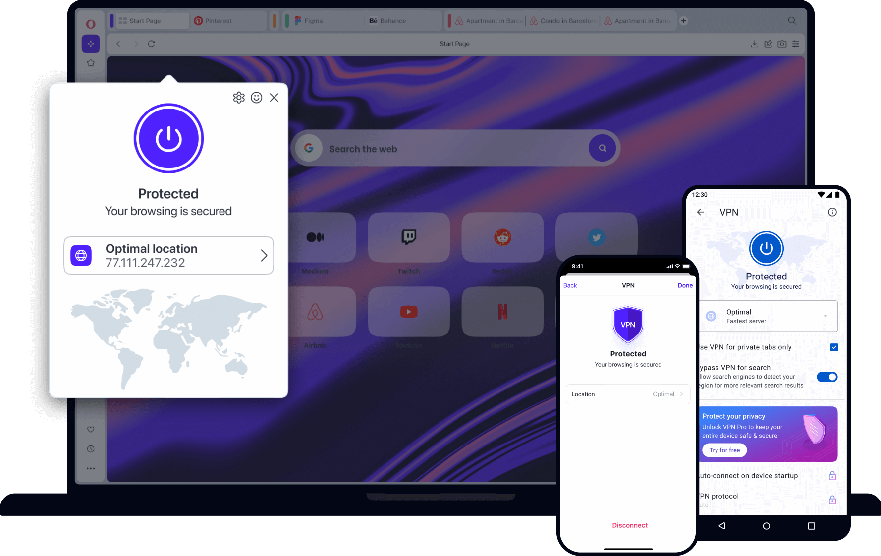 VPN gratuita | Navegador con VPN incorporada | Descargar | Opera