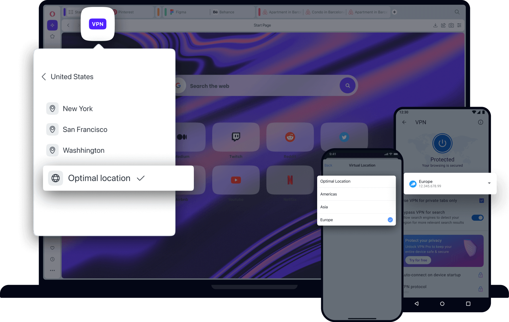 VPN gratuita | Navegador con VPN incorporada | Descargar | Opera