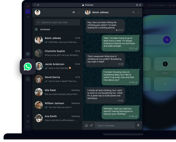 Integrated Messengers | WhatsApp, Facebook Messenger, VKontakte | Opera ...