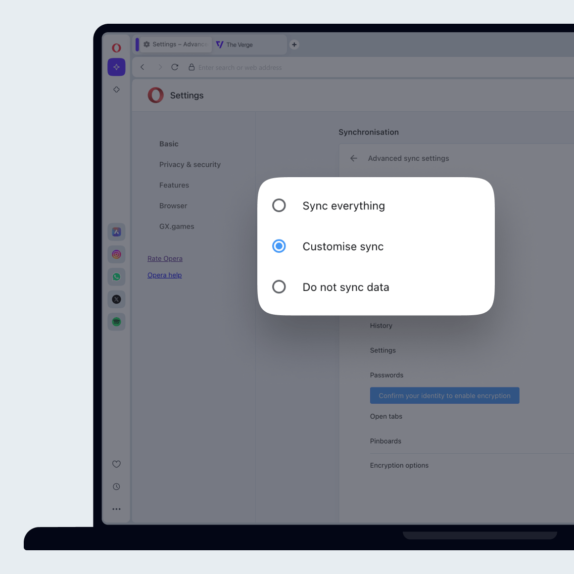 Sync browsing data in the Opera browser | Opera Browser