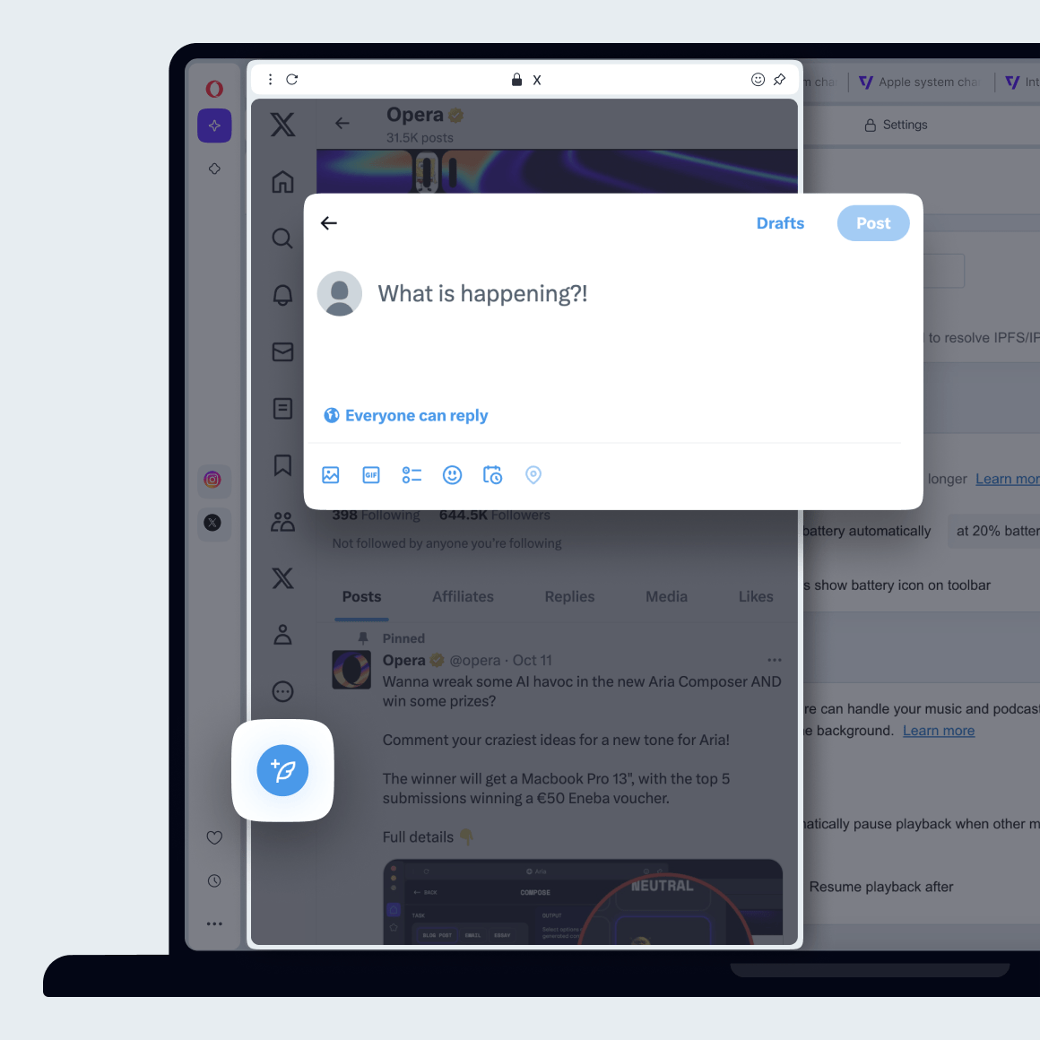 X in Opera | Explore X (Twitter) on desktop | Opera Browser