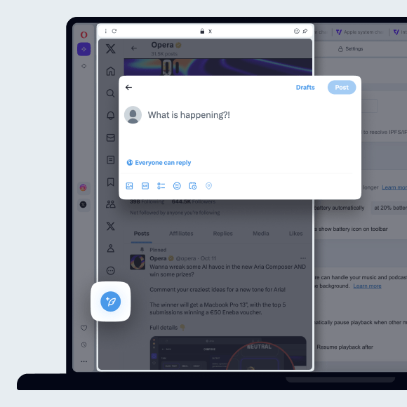 X in Opera | Explore X (Twitter) on desktop | Opera Browser