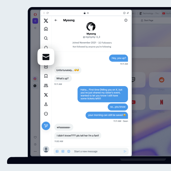 X in Opera | Explore X (Twitter) on desktop | Opera Browser