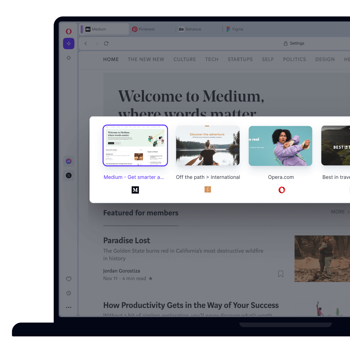 Workspaces | Tidy your browser with Opera | Opera Browser